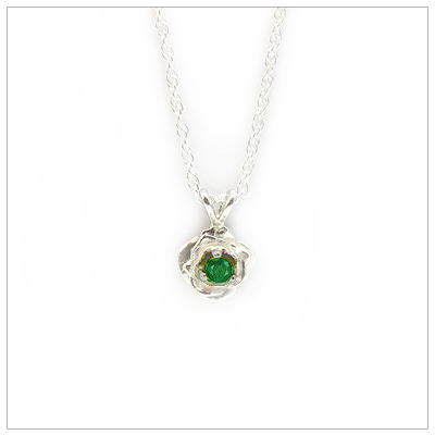 Sterling Rose Birthstone Necklace- May